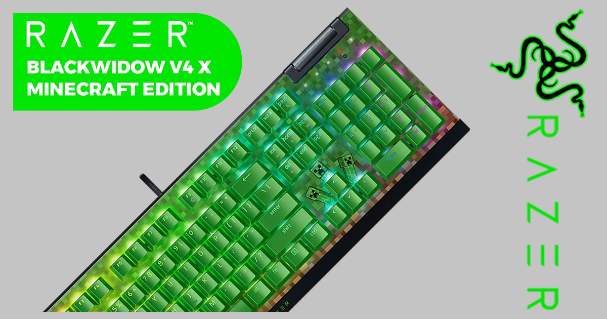 Razer BlackWidow V4 X Minecraft Edition Mechanical Keyboard
