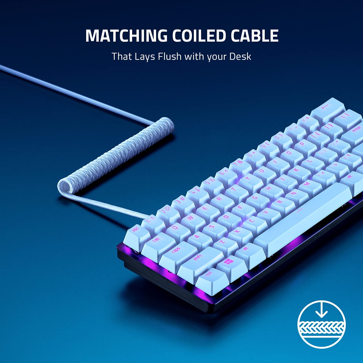 Razer PBT Keycap And Coiled Cable Upgrade Set Quartz