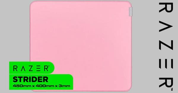 Razer Strider Large Quartz Pink Gaming Mousepad - Hybrid Surface