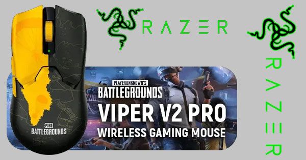 Razer Viper V2 Pro PUBG – 58g Ultra-Light Wireless Esports Mouse