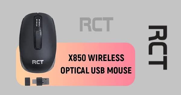 RCT X850 Wireless Optical USB Mouse - Ergonomic Black Design