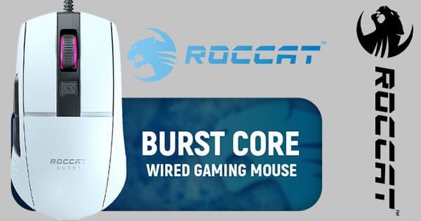 ROCCAT Burst Core Gaming Mouse - Precision & Style in White
