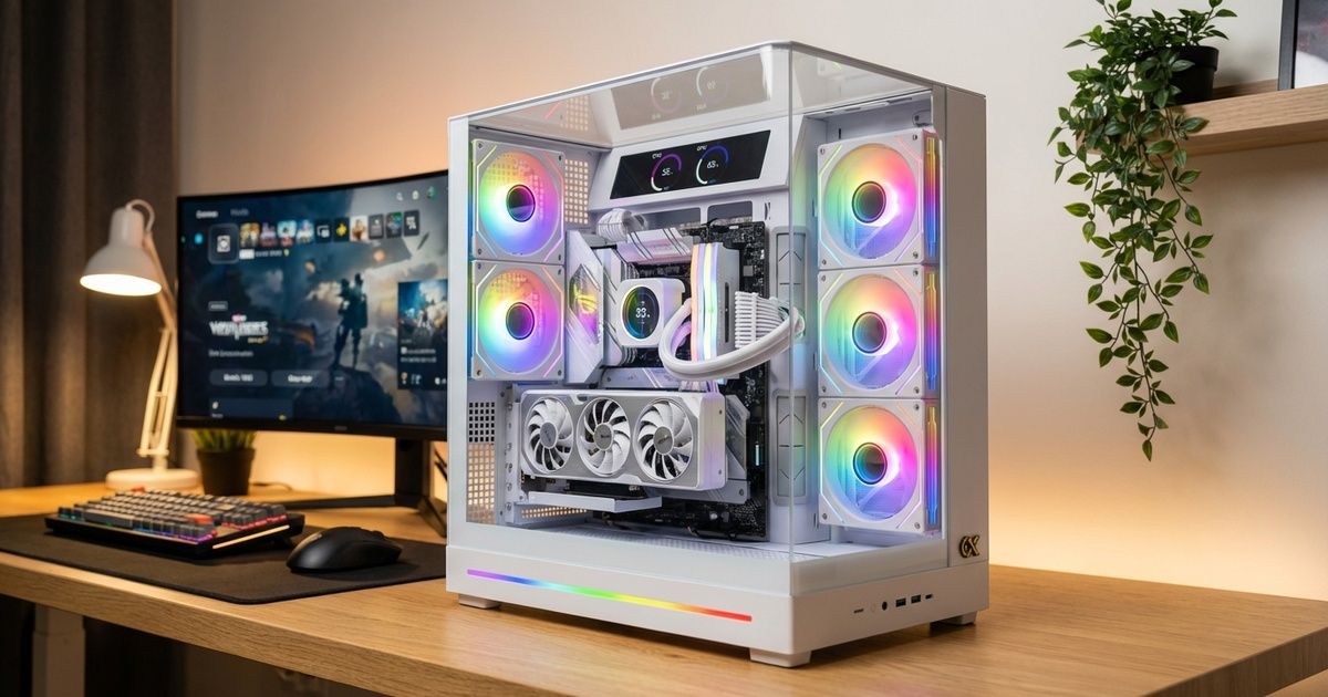 Ryzen 7 9800X3D + RTX 5080 Gaming PC | 32GB DDR5 - White | Evetech