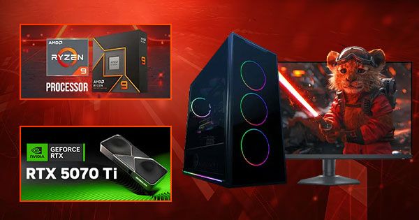 RYZEN 9 9900X RTX 5070 Ti Gaming PC | High‑End Power