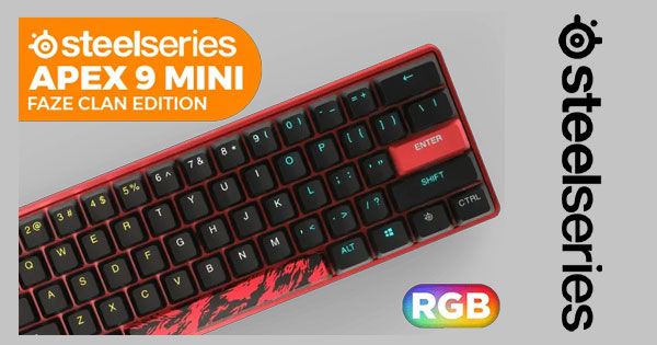 SteelSeries Apex 9 Mini FaZe Clan Edition 60% HotSwap Keyboard