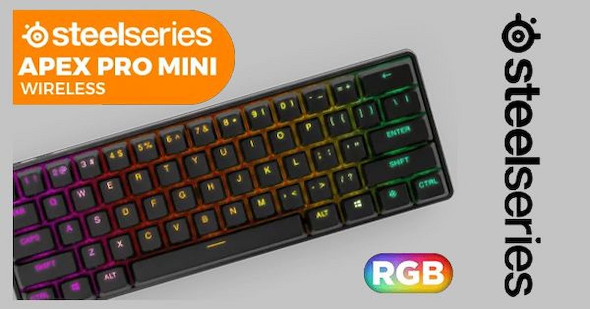 SteelSeries Apex Pro Mini Wireless 60% – Adjustable Actuation