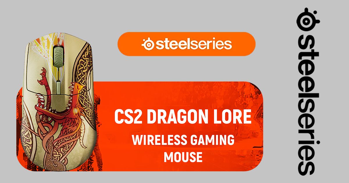 SteelSeries CS2 Dragon Lore Wireless Mouse — 18000 CPI, TrueMove Air