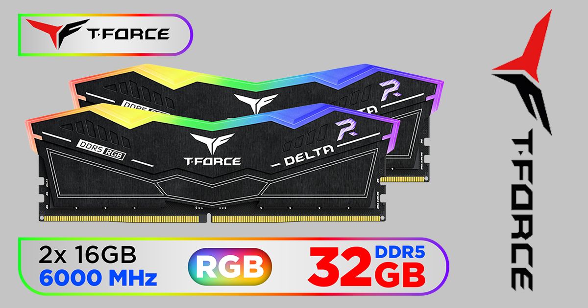 Teamgroup T-Force DELTA RGB 32GB DDR5 6000MHz CL30 Memory