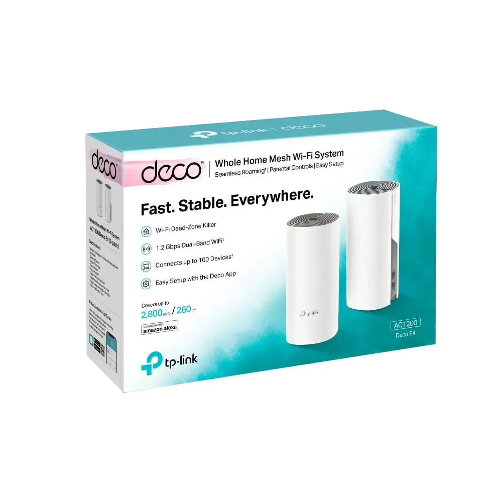 TP-LINK Deco E4 AC1200 Mesh Wi-Fi 2 Pack - Open Box