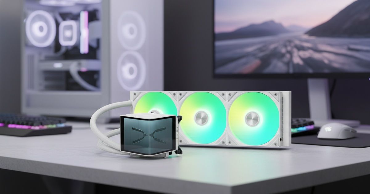 TRYX PANORAMA ARGB 360mm Liquid Cooler — White AMOLED | Evetech