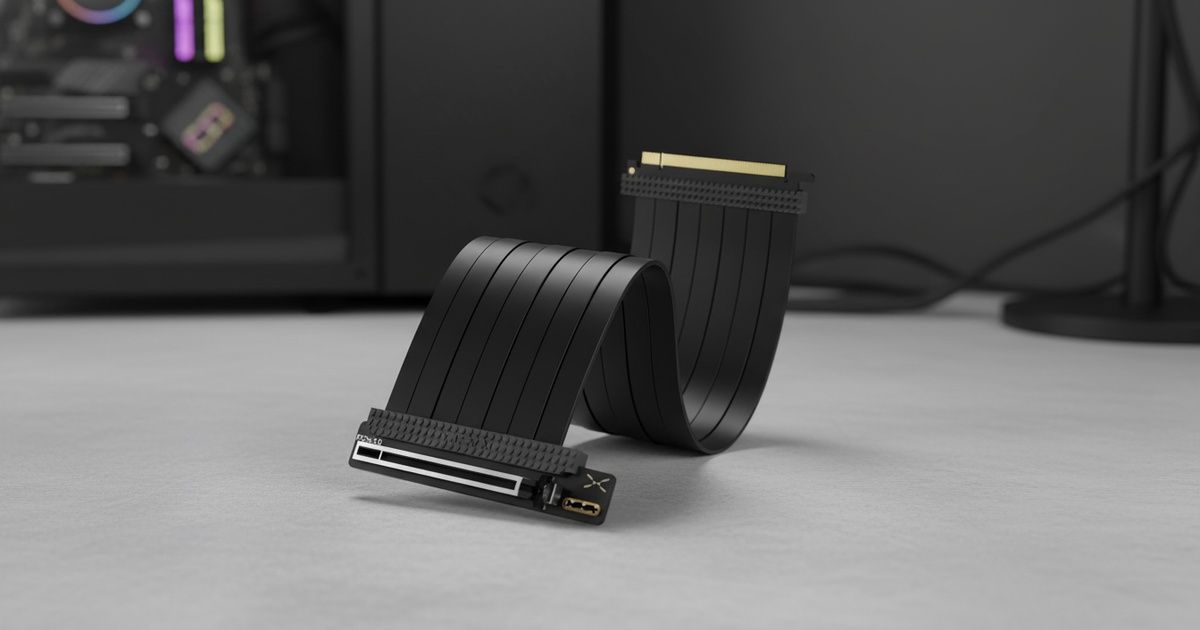 TRYX String PCIe 5.0 200mm GPU Riser Cable, Black