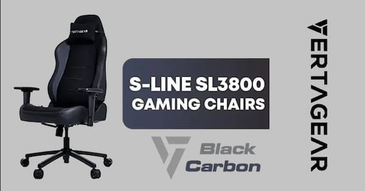 Vertagear SL3800 S-Line Gaming Chair — Black/Carbon, Adjustable