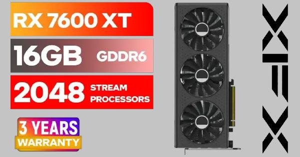 XFX Speedster QICK309 RX 7600 XT 16GB - High Performance Gaming GPU