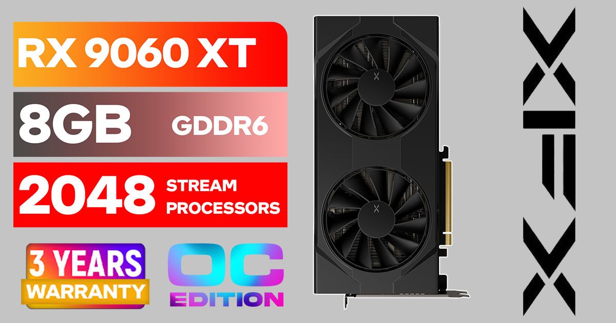 XFX SWIFT Radeon RX 9060 XT OC 8GB GDDR6 – Power & Performance