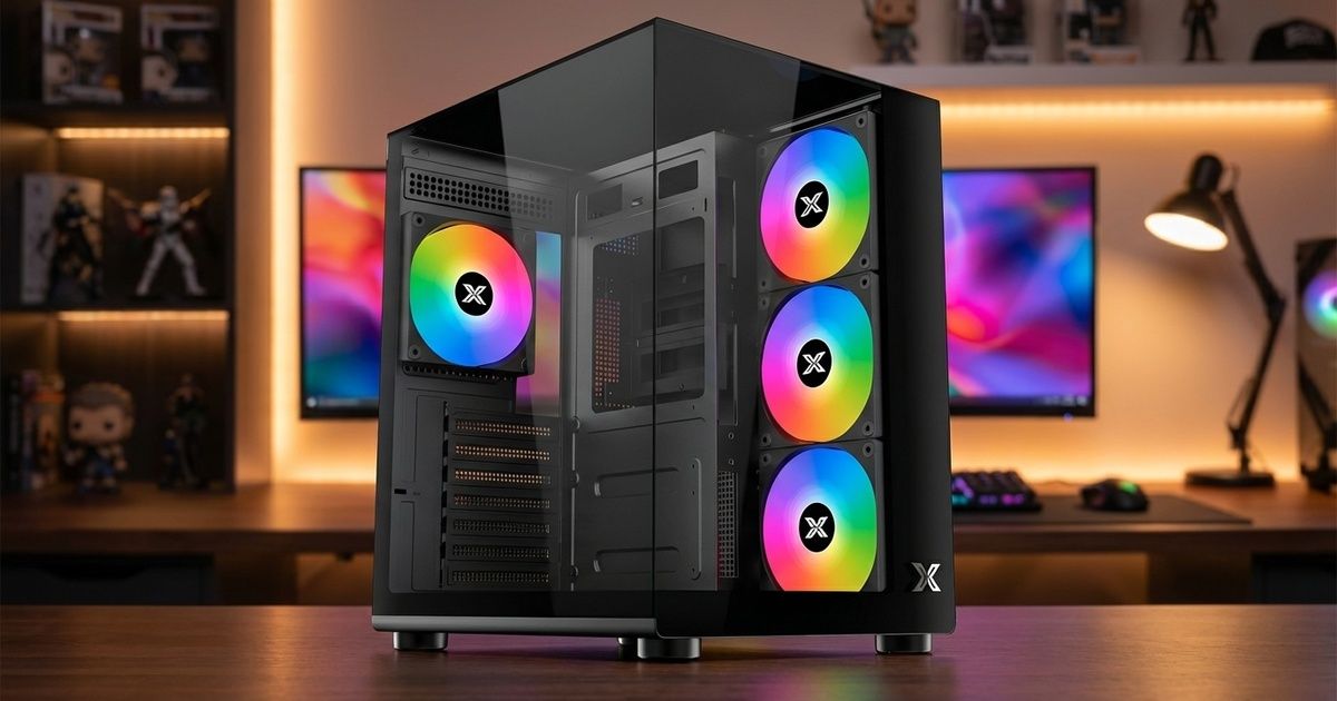 [OPEN BOX] Xigmatek Aqua Compact Mid Tower Case — ARGB, 3x Glass | Evetech