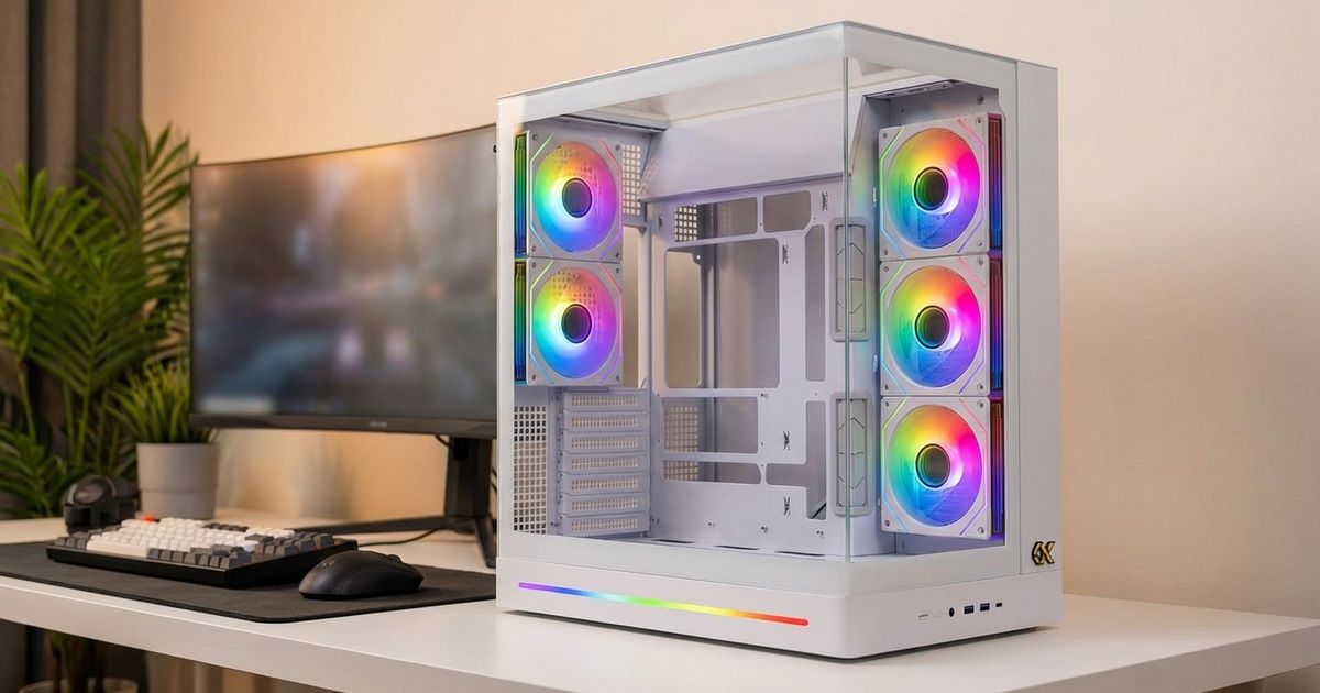 Xigmatek Pano II Arctic Mid Tower Case — E-ATX, ARGB, Tempered Glass ...