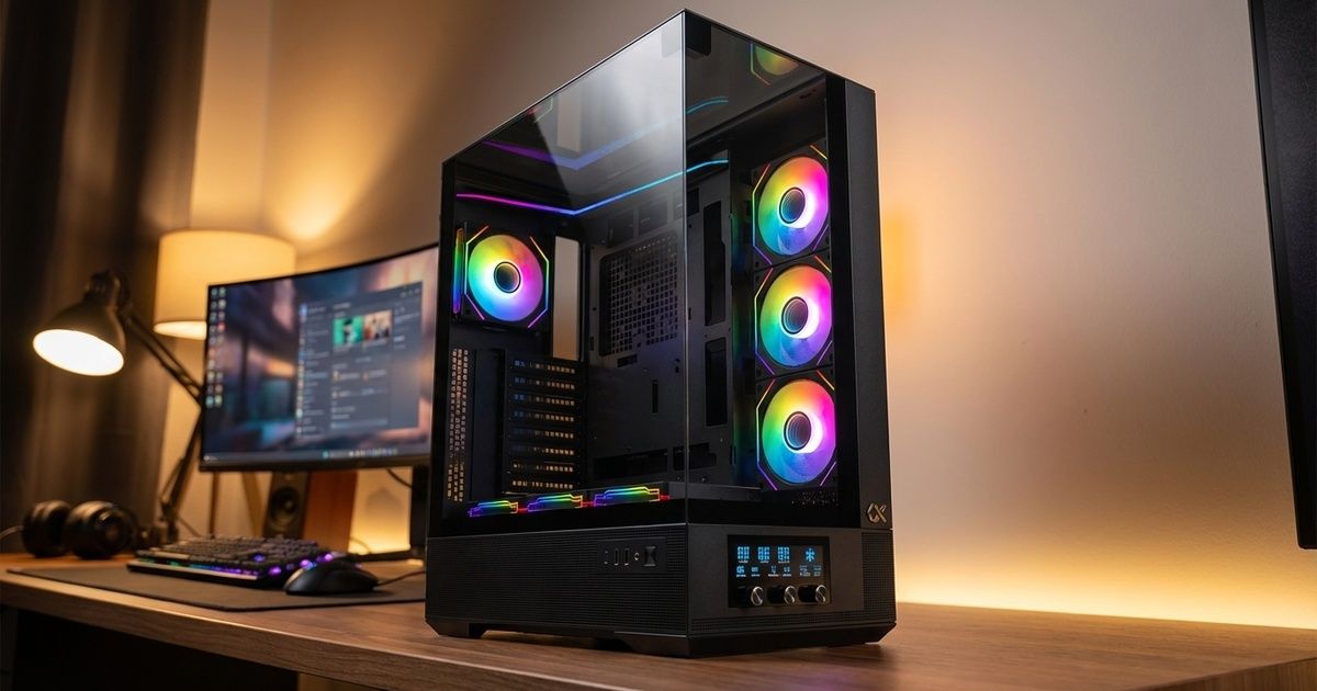 Xigmatek Vision Pro Mid Tower Case OB-EN45158 – 3x Tempered Glass, LCD ...