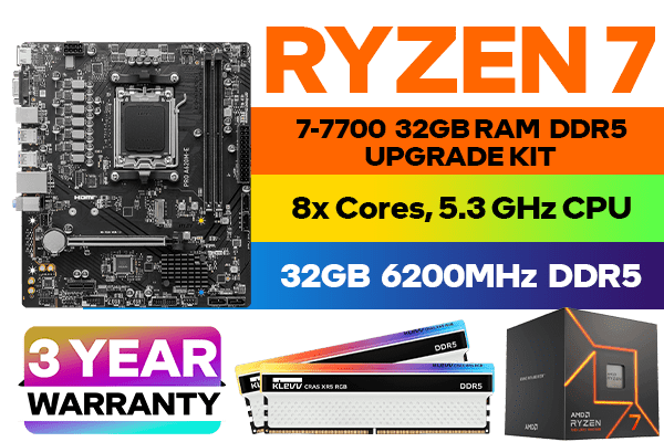 AMD RYZEN 7 7700 PRO A620M-E 32GB RGB DDR5 6200MHz Upgrade Kit