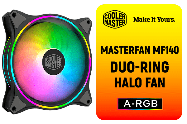 Cooler Master MasterFan MF140 Duo-Ring ARGB Halo Fan - Performance & Style