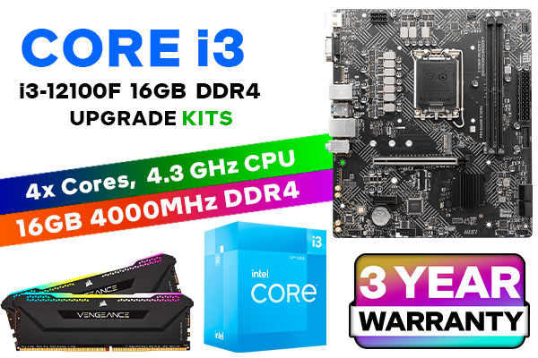 Core i3 12100F PRO B660M-E D4 16GB RGB 4000MHz Upgrade Kit