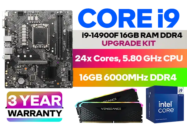 Core i9 14900F PRO B660M-E D4 16GB 3600MHz Upgrade Kit Core i9 14900F PRO B660M-E D4 16GB 3600MHz Upgrade Kit