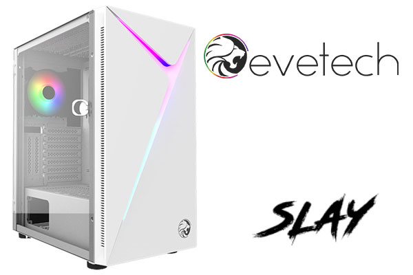 Evetech SLAY Tempered Glass Gaming Case - White - Best Deal - South ...