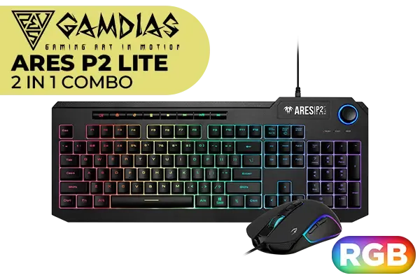 Gamdias Ares P2 Lite RGB 2-in-1 Gaming Combo | Ultimate Gaming Experience