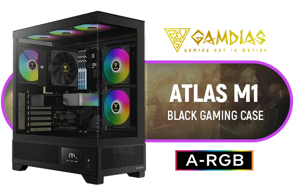 Gamdias Atlas M1 Gaming Case Black - Ultimate Cooling & Customization