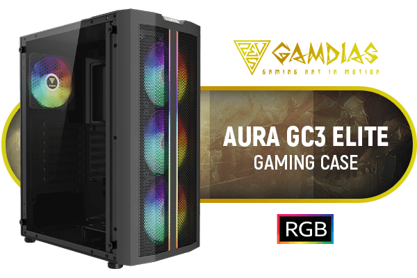 Gamdias Aura GC3 Elite Gaming Case Black