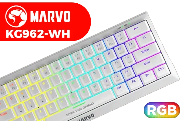 MARVO KG962-WH Mechanical Gaming Keyboard - Premium White Gaming Keyboard