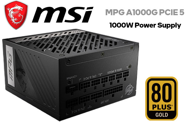 MSI MPG A1000G PCIE 5 1000W Full Modular Power Supply - High ...