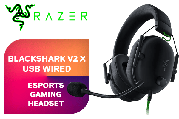 Razer BlackShark V2 X USB Wired Headset - Immersive Gaming Audio