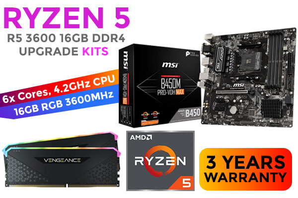 Msi Ryzen 3600 Compatible Motherboard RYZEN 3600 PACKAGE WiTH MSI B450M ...