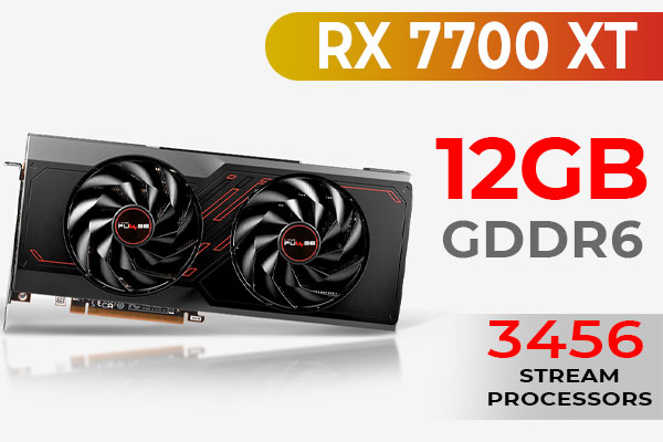 Sapphire Pulse AMD Radeon RX 7700 XT - 12GB GDDR6 Graphics Card