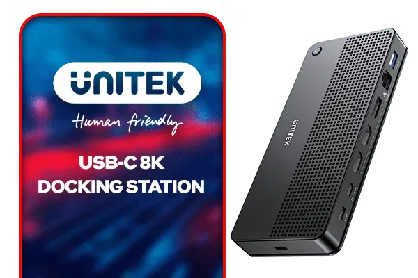 Unitek USB-C 8K Docking Station | Ultra HD Connectivity & Versatile Ports