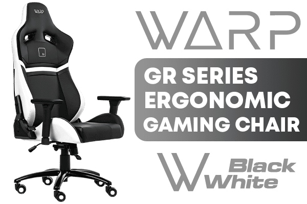 WARP Gr Series Ergonomic Gaming Chair - Black & White Comfortable ...