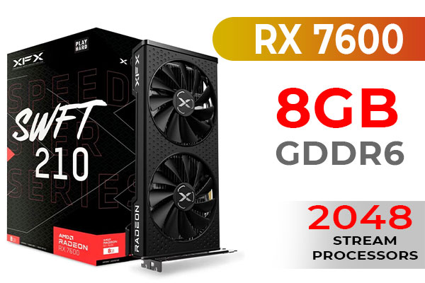 XFX SPEEDSTER SWFT210 AMD Radeon RX 7600 8GB Graphics Card - Superior ...