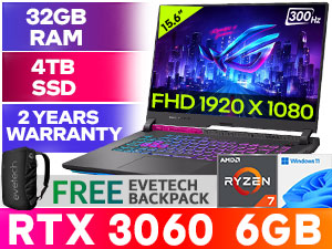 ASUS ROG Strix G15 G513RM RTX 3060 Gaming Laptop With 32GB RAM & 4TB SSD