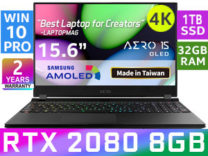Gigabyte Aero15 OLED YA RTX 2080 4K Gaming Laptop