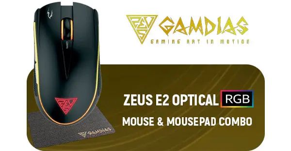 Gamdias ZEUS E2 3200DPI Optical Gaming Mouse with NYX E1 Mat