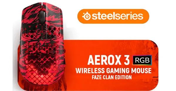 SteelSeries Aerox 3 Wireless Faze Clan Edition Gaming Mouse - Open Box